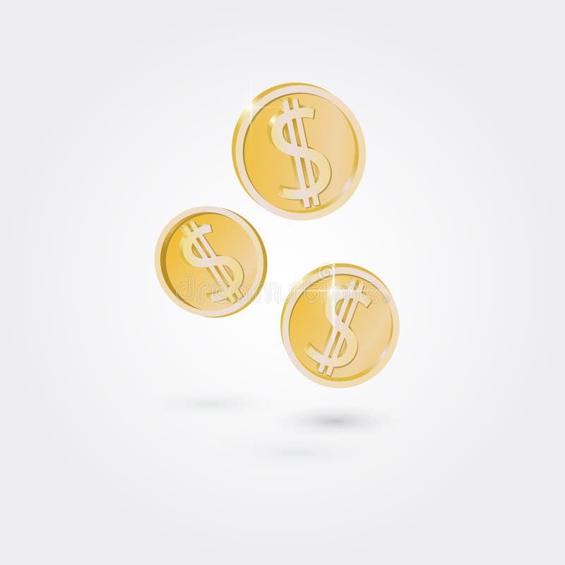 Set Of Three Coins For Design Needs Stock Vector - Illustration of game ...