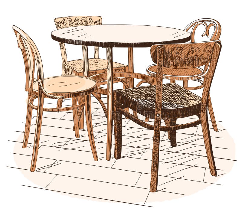 Dinner Table Four Chair Stock Illustrations – 239 Dinner Table Four ...