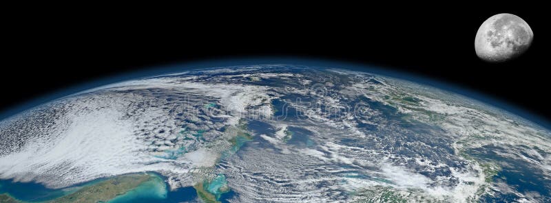 Órbita Da Lua Da Terra Do Planeta Imagem de Stock - Imagem de acima ...