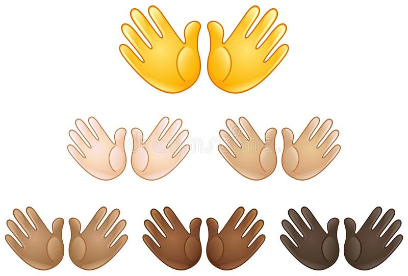 Öffnen Sie Handzeichen Emoji Vektor Abbildung - Illustration von hand ...