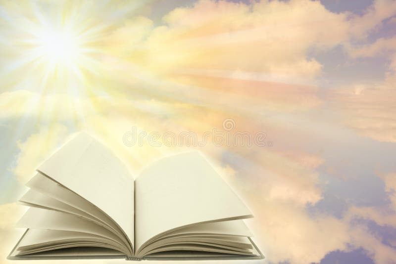 Öppna boken i himmel arkivfoto. Bild av sidor, klosterbroder - 126042370