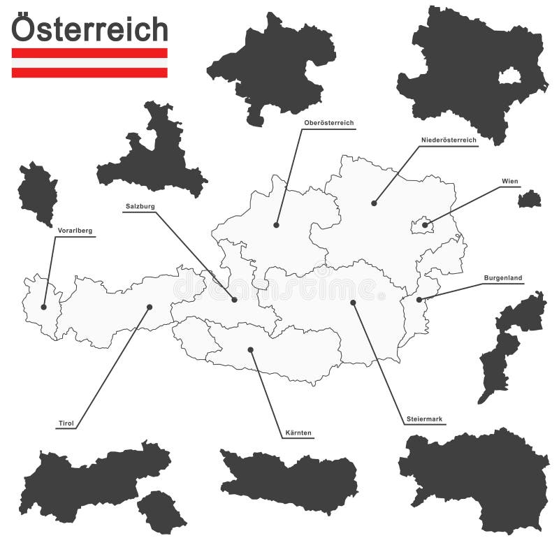 Österreich Und Bundesländer Vektor Abbildung - Illustration von ...