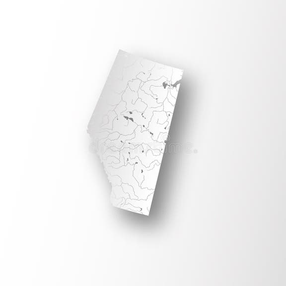 Översikt Av Alberta Med Floder Och Sjöar Vektor Illustrationer ...