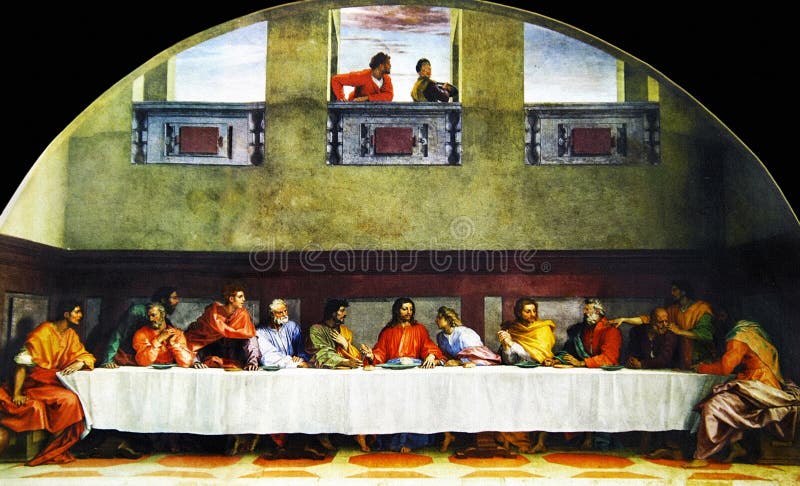 A última Ceia Por Leonardo Da Vinci No Refeitório Do Convento Do Delle ...