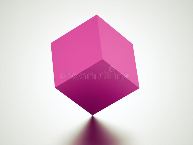 Único ícone Cor-de-rosa Do Cubo Ilustração Stock - Ilustração de ...