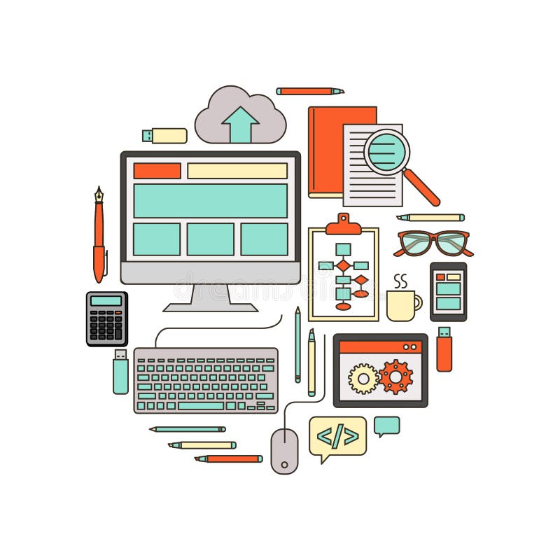 Web Y Desarrollador De Software Ilustración del Vector - Ilustración de ...