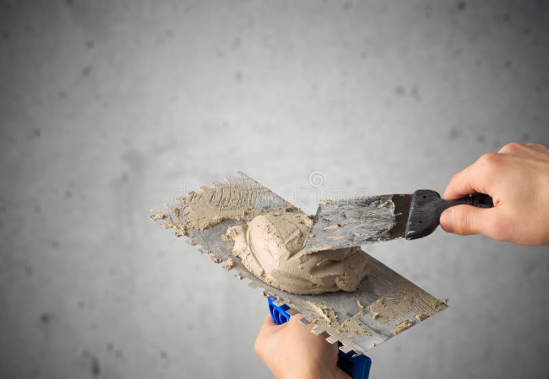 Gipser bei der Arbeit stockbild. Bild von halle, hoch - 31992299