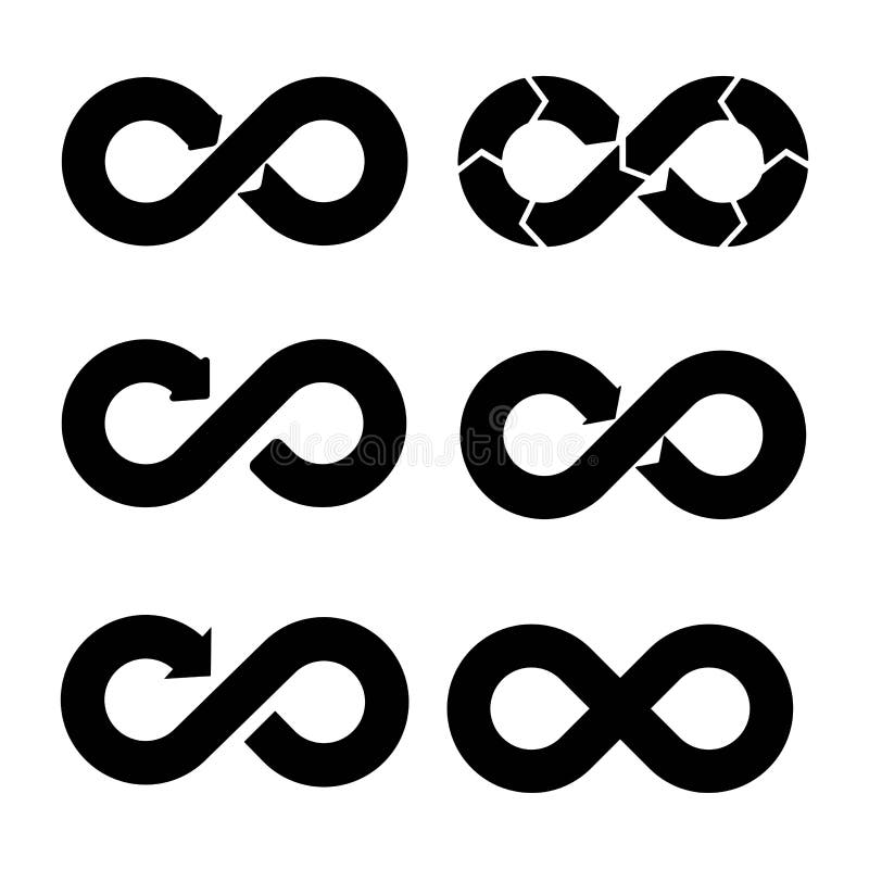 Set Infinity Symbols, Arrow Icons, Pointers, Infinite Motion, Closed ...