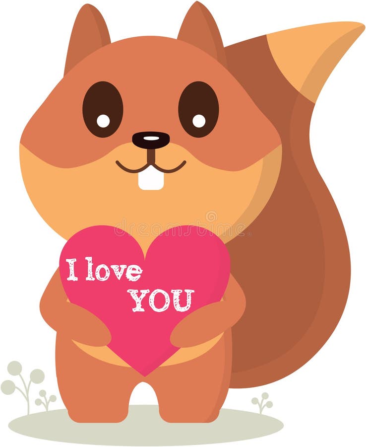 Squirrel Love Heart Stock Illustrations – 603 Squirrel Love Heart Stock ...