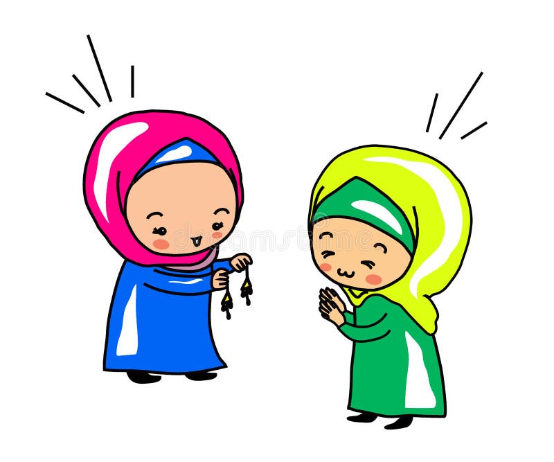 Two Muslim Women are Friends. Cartoon Stock Illustration - Illustration ...