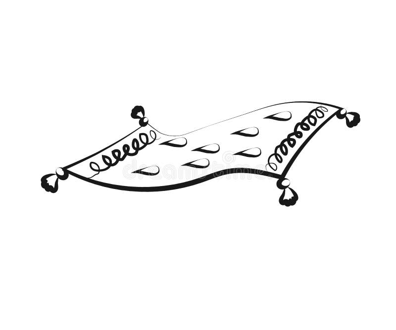 Magic Flying Carpet on a White Background.Cartoon. Stock Vector ...