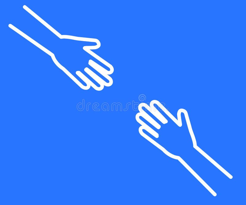 Hands of Different People Reach Out To Each Other on a Blue Background ...
