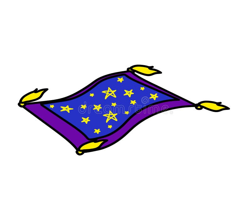 Magic Flying Carpet on an Isolated Background. Cartoon. Vector Stock ...