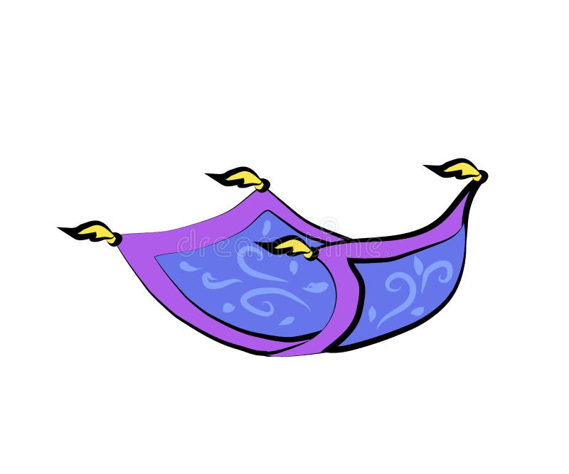 Magic Flying Carpet on a White Background.Cartoon. Stock Vector ...