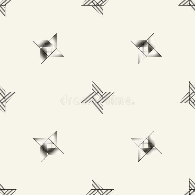 Vector Seamless Pattern with Big Linear Stars Stock Vector ...