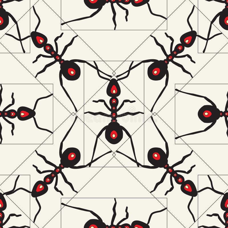 Vector Seamless Pattern with Ants Ants.Modern Stylish Texture Stock ...