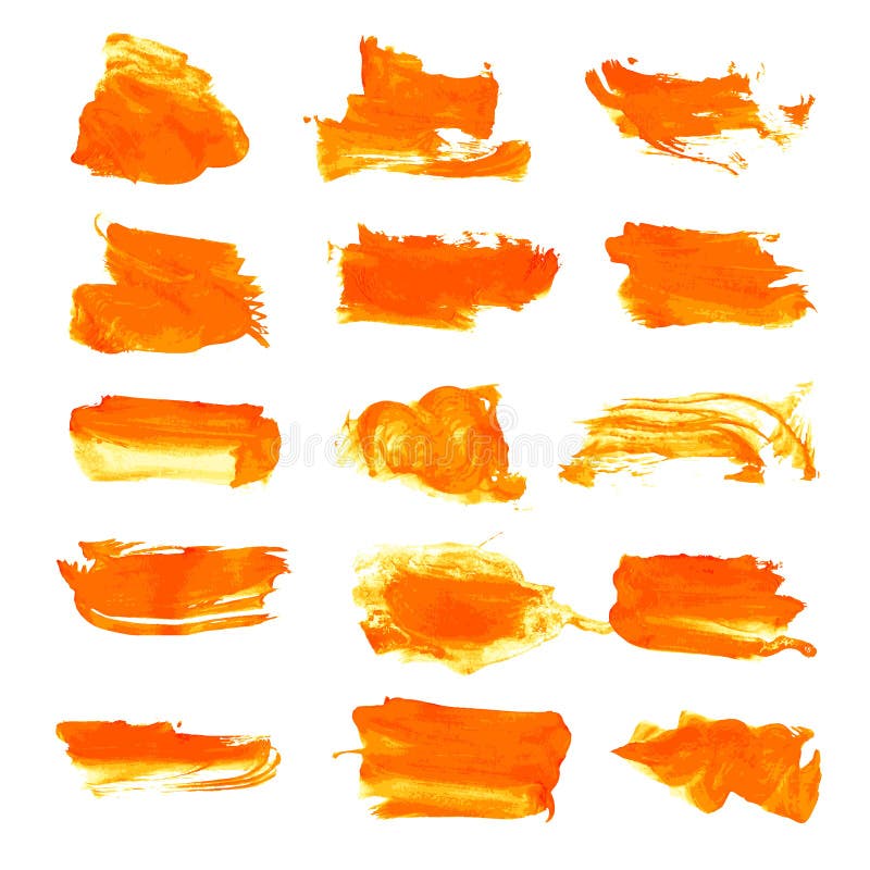 Hand-drawing Orange Textures of Brush Strokes in Random Shape Stock ...