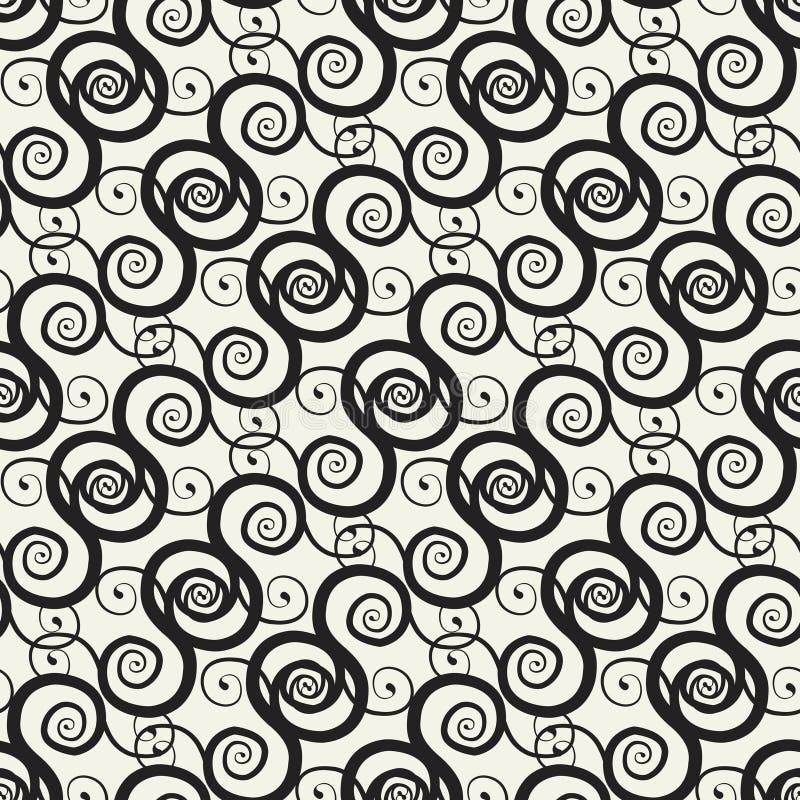 Vector Seamless Pattern with Diagonal Spiral Scrolls.Modern Stylish ...