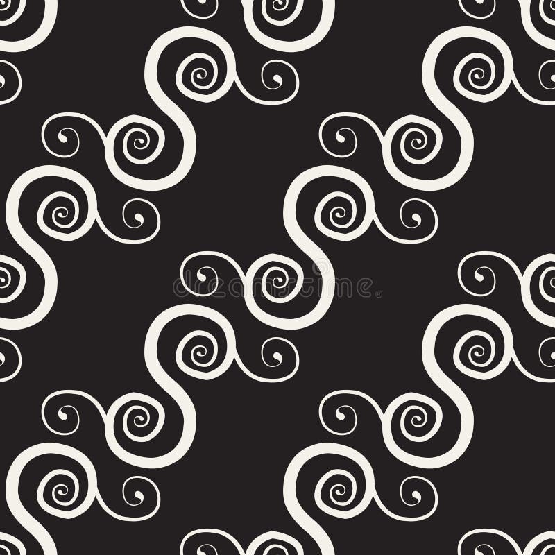 Vector Seamless Pattern with Diagonal Spiral Scrolls.Modern Stylish ...