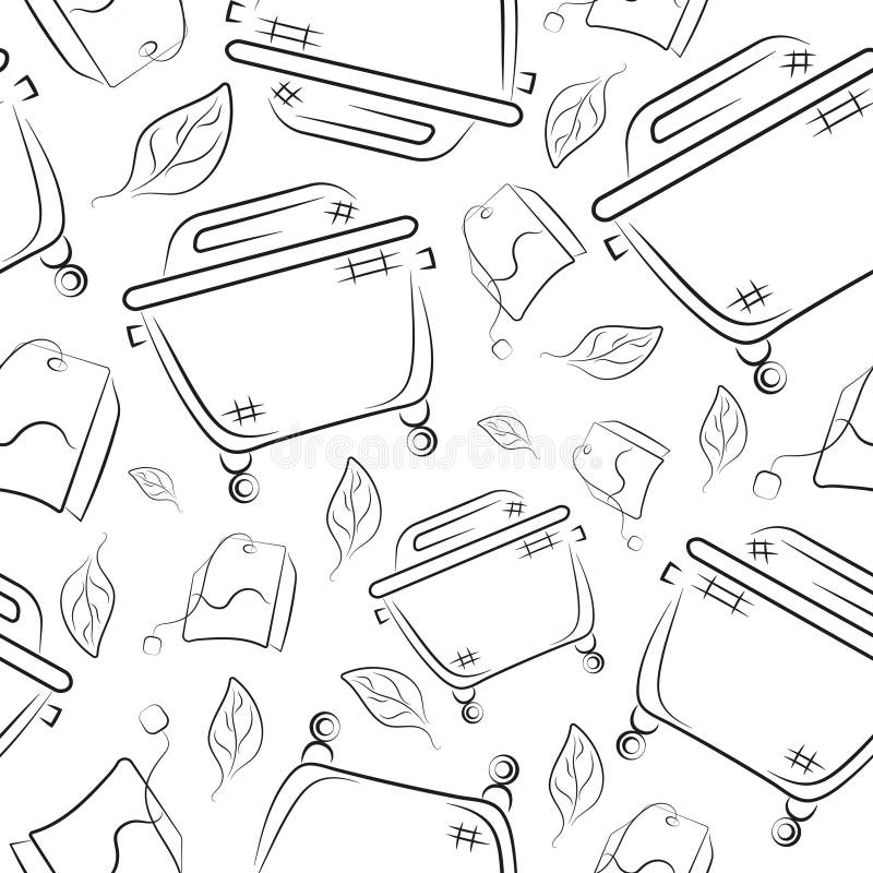 Large Square Trash Can and with Garbage, Namely with a Tea Bag Stock ...