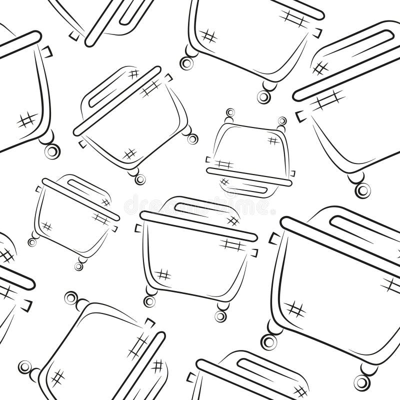 Pattern with a Large Square Garbage Can Placed Chaotically Stock Vector ...