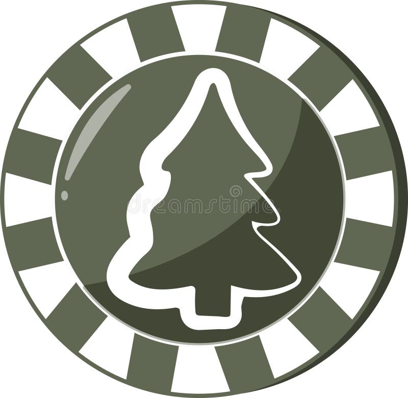 New Year Design of Poker Chip for Game in Green Colors with Christmas ...