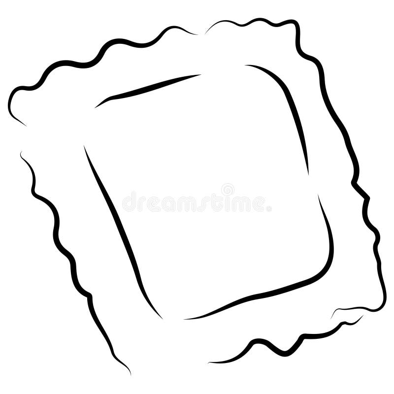 Rectangular Ravioli with Various Fillings Drawn with Original Contours ...