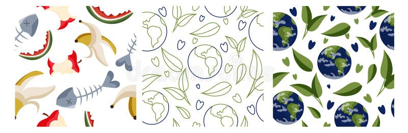 Patterns with Planets Earth and Various Garbage for Environment Day ...