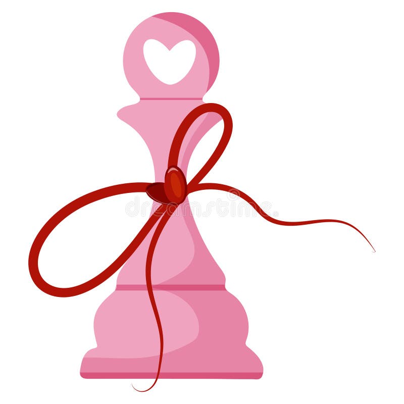 Valentine S Day Icon, Namely a Pink Pawn Chess Piece Stock Vector ...