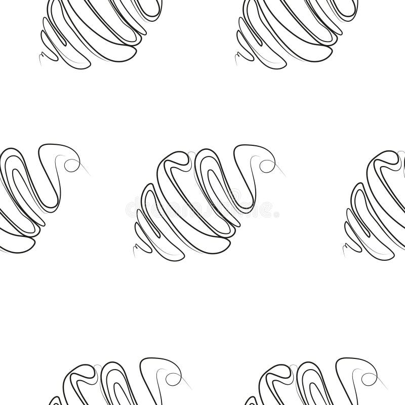 Pattern with Pastries, Namely Croissants, Drawn in Line Art Style Stock ...