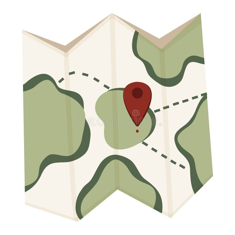 Simple Hiking Map Icon for Travel, Vacation or Camping Stock ...