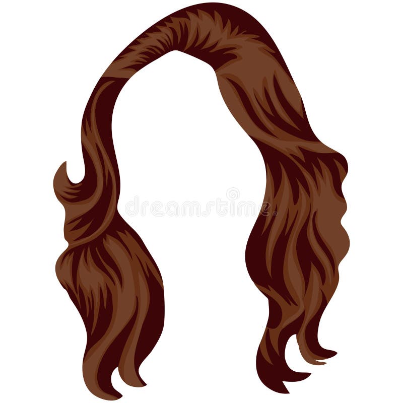 Hair Template for Female Characters in Brown Color and Medium Length ...