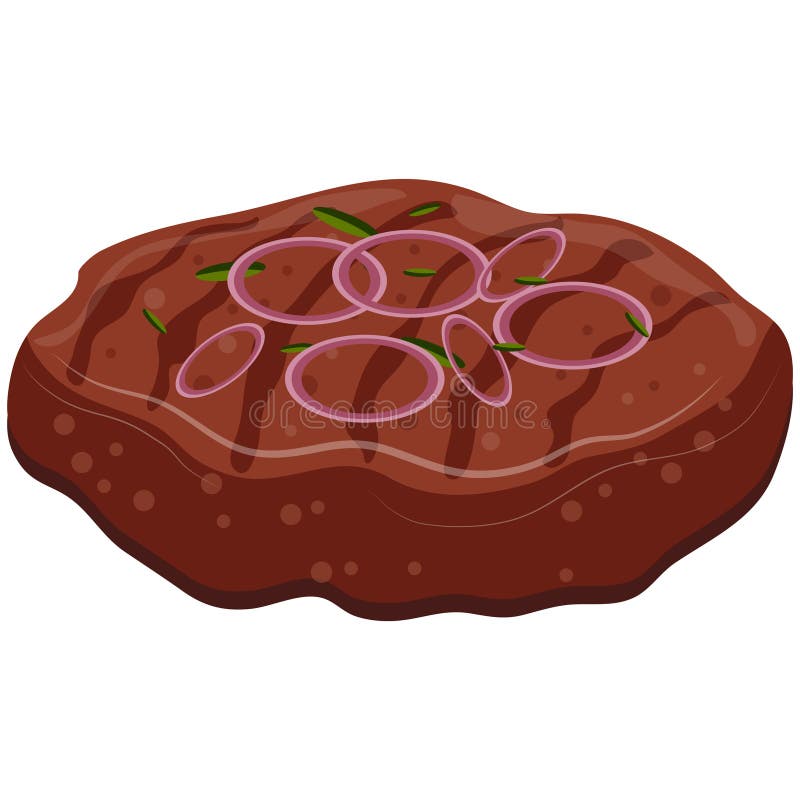 Icon of a Grilled Meat Patty for a Hamburger and Pickled Onions on Top ...