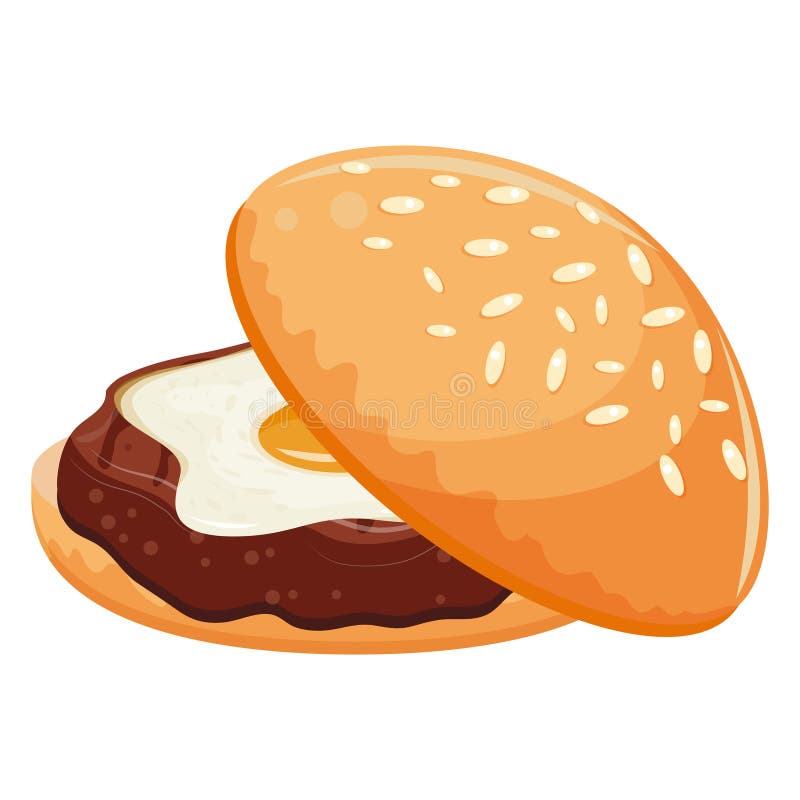 Hamburger Icon with Wheat Bun with Congee and Beef Patty and Fried ...