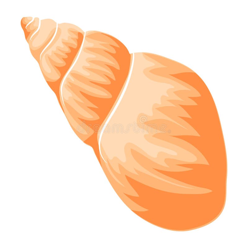 Icon of a Yellow Seashell, Namely the Shell of a Crustacean Stock ...