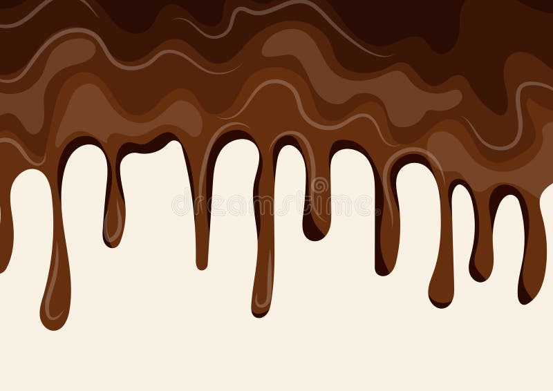 Melted Dark Chocolate Dripping Down in Small Drops Stock Vector ...