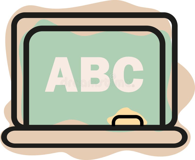 Simple Original Icon of a School Green Note Board, Combining Line Art ...