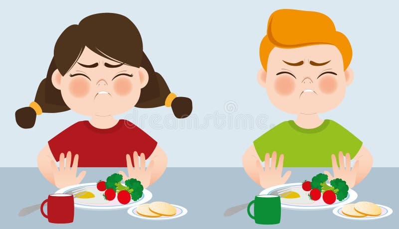 Healthy Food. Vector Illustration. Push the Plate Away from You with ...
