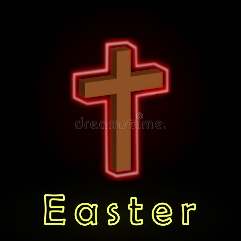 Cross on a Black Background. Real Easter Stock Illustration ...