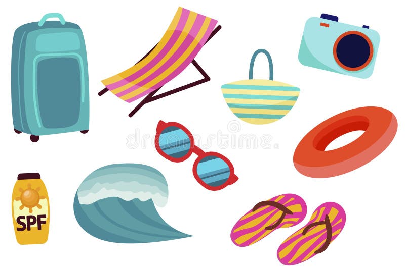 Colorful Illustrations of Summer Objects Conveying the Essence of the ...