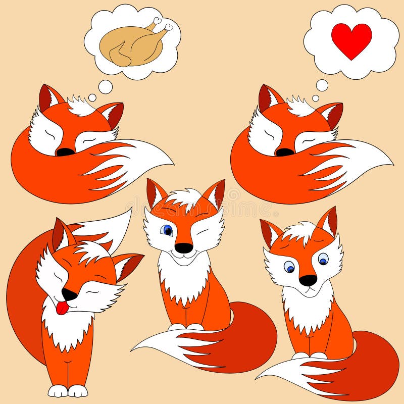 Fox Smiles. Fox Surprised. Fox Smiles. Fox Surprised. Stock Vector ...
