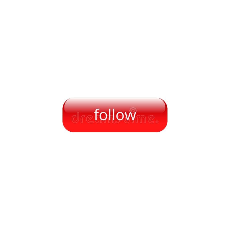 Illustration of Follow Button in Red Color. Stock Illustration ...