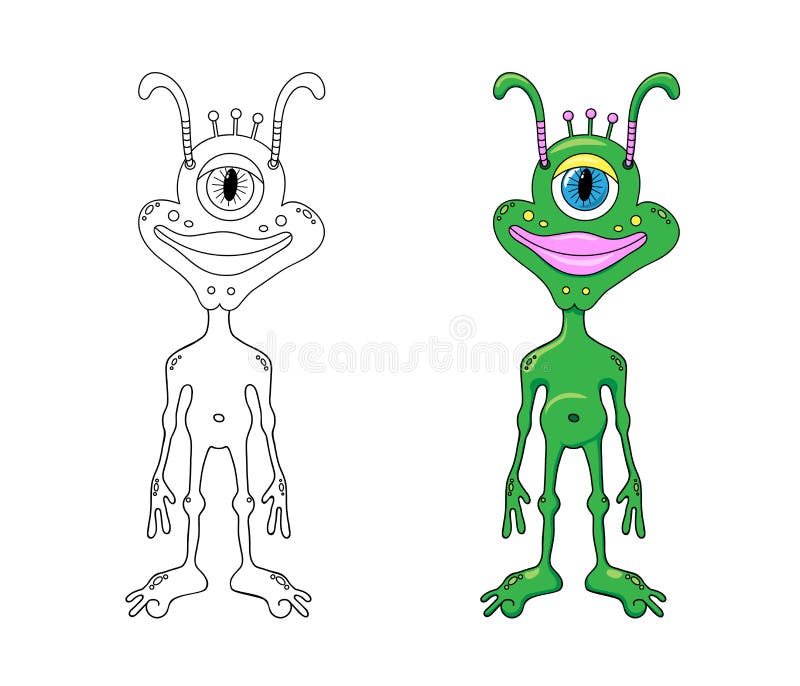 Alien Line Icon, Vector. Alien Outline Sign, Concept Symbol, Flat ...