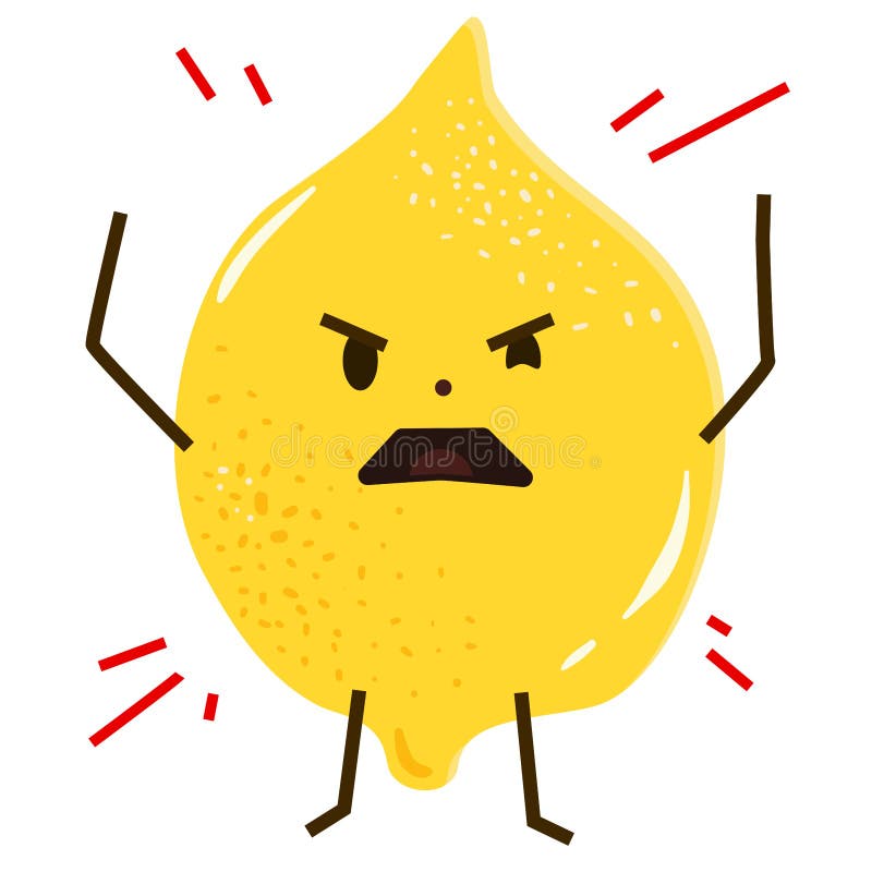 Image Sticker of a Yellow Angry Lemon Stock Vector - Illustration of ...