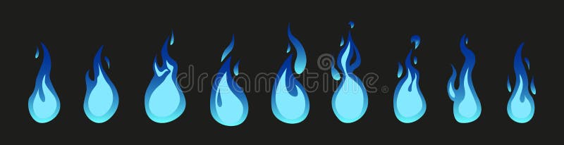 Blue Flame. Fire Animation Sprites Stock Vector - Illustration of ...