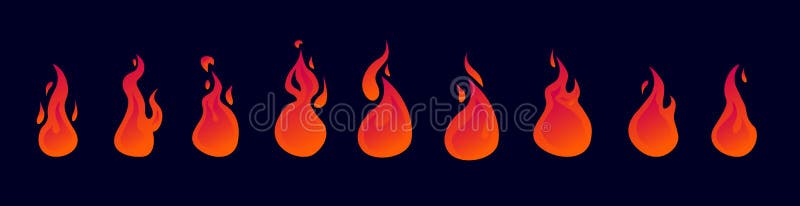 Flat Red Flame Sprite Sheet. Animation Sprites. Flat Image of Fire ...
