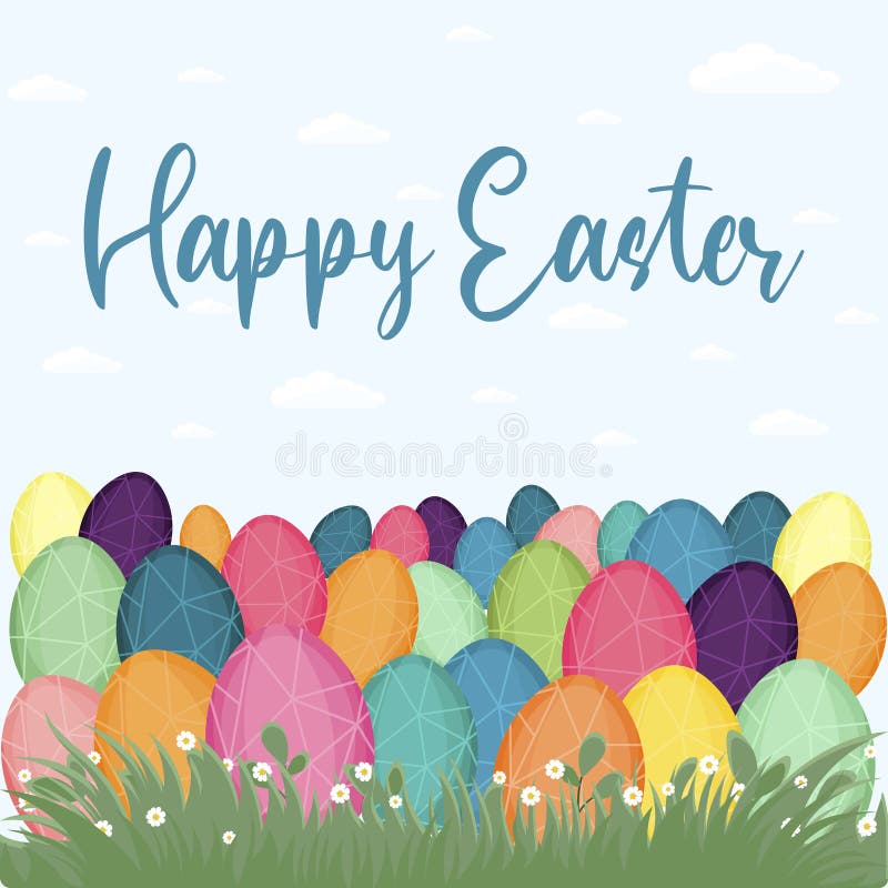 Easter Illustration with Flowers, Easter Eggs, Flowers, Nature Stock ...
