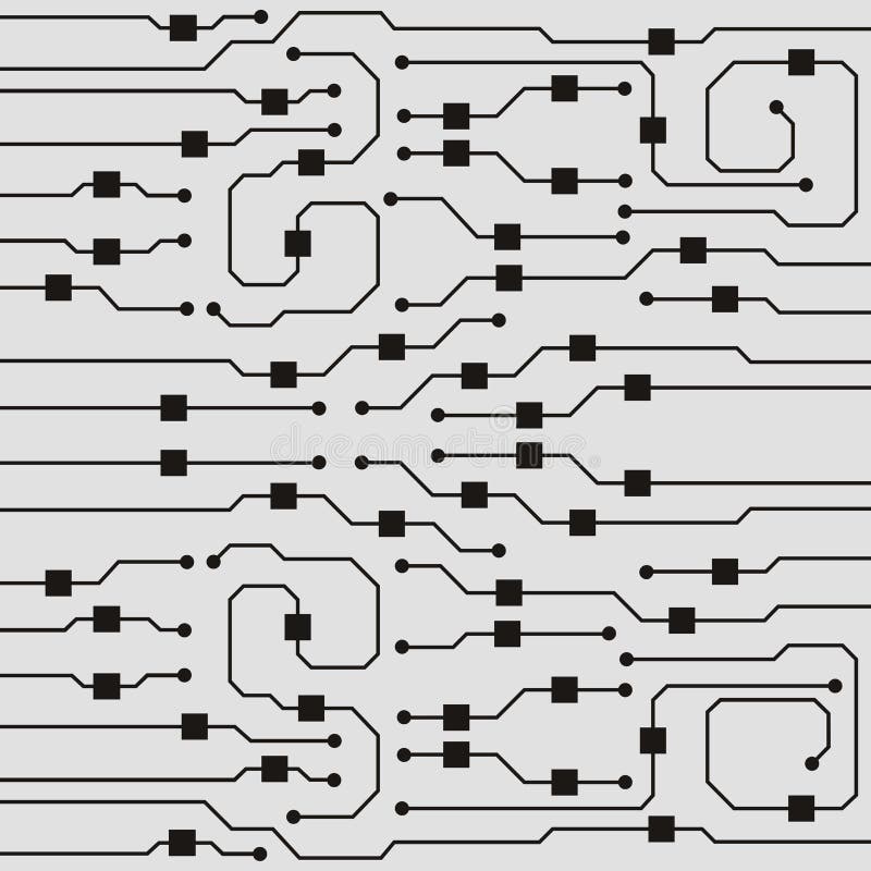 Vector Circuit Board Elements on Grid Illustration Stock Illustration ...