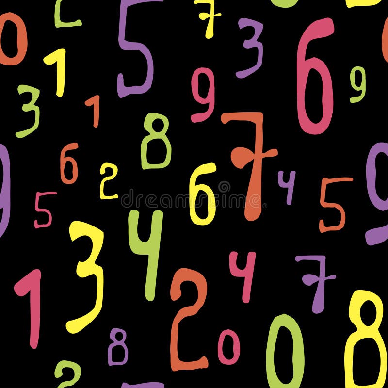 Mathematical Multicolored Vector Seamless Background with Handwritten ...