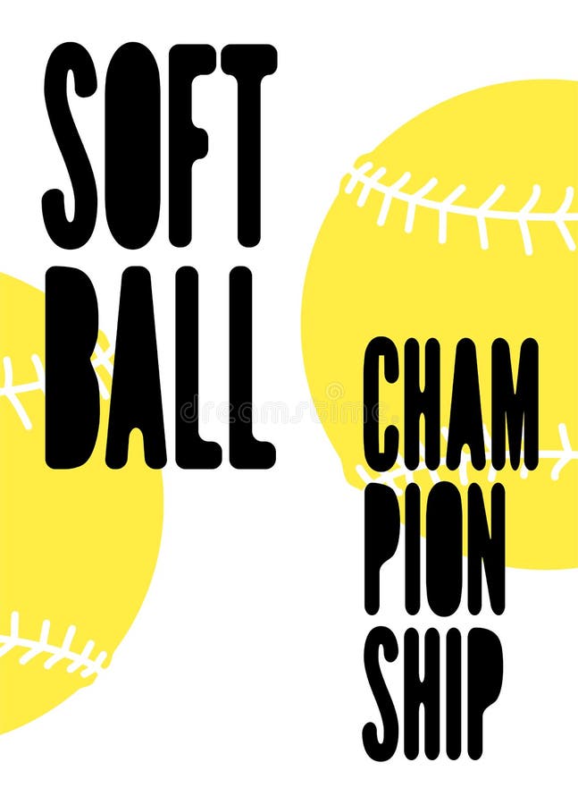 Softball Championship Typographical Vintage Style Poster. Retro Vector ...